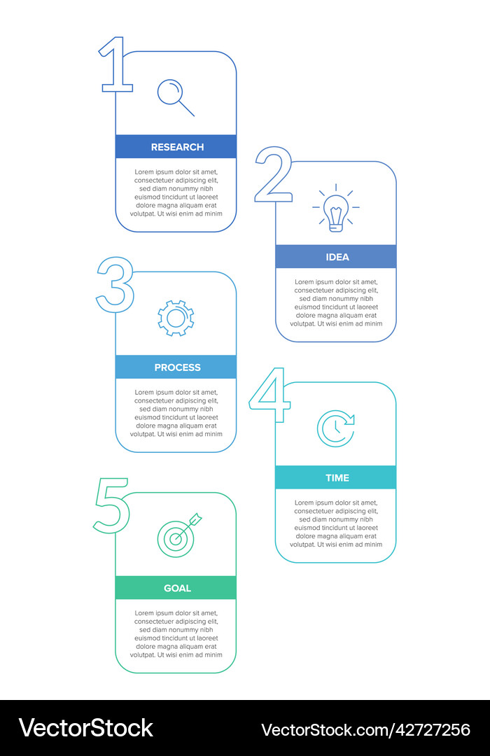 Vertical infographic design with icons and 5 Vector Image