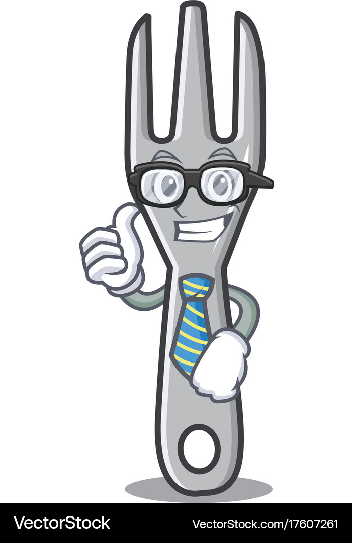 Businessman fork character cartoon style Vector Image