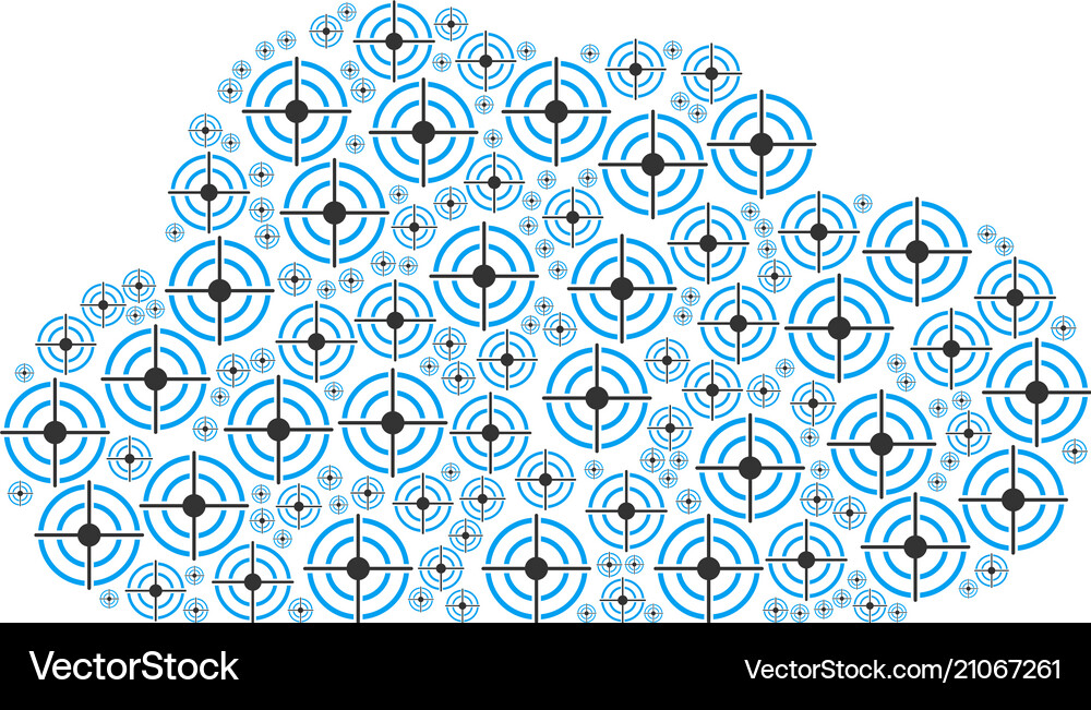 Cloud composition of target bullseye icons Vector Image