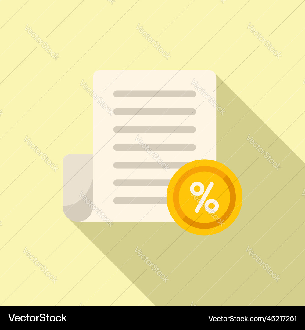 Credit paper icon flat real financial Royalty Free Vector