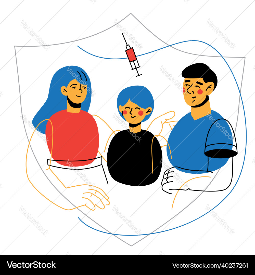 Family vaccination - modern flat design style Vector Image