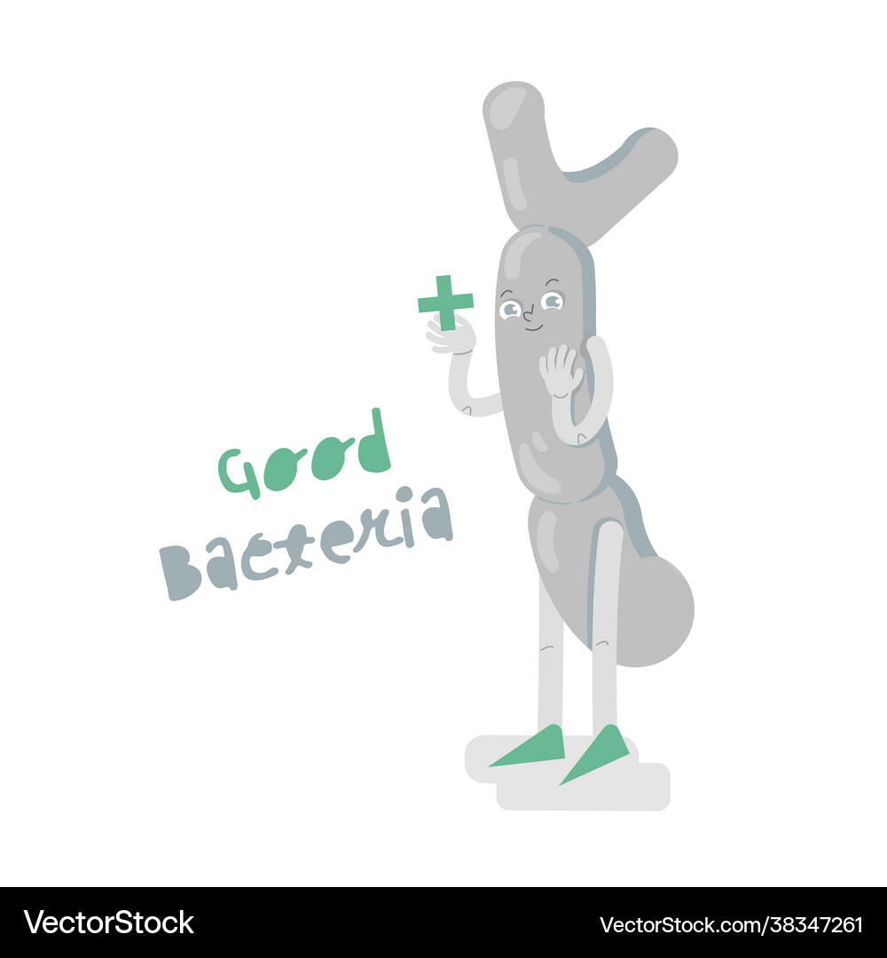 Good bacteria character icon escherichia coli Vector Image