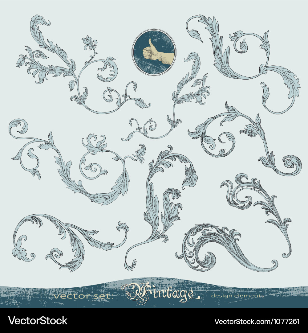 Hand-drawn ornate swirls set for decoration Vector Image