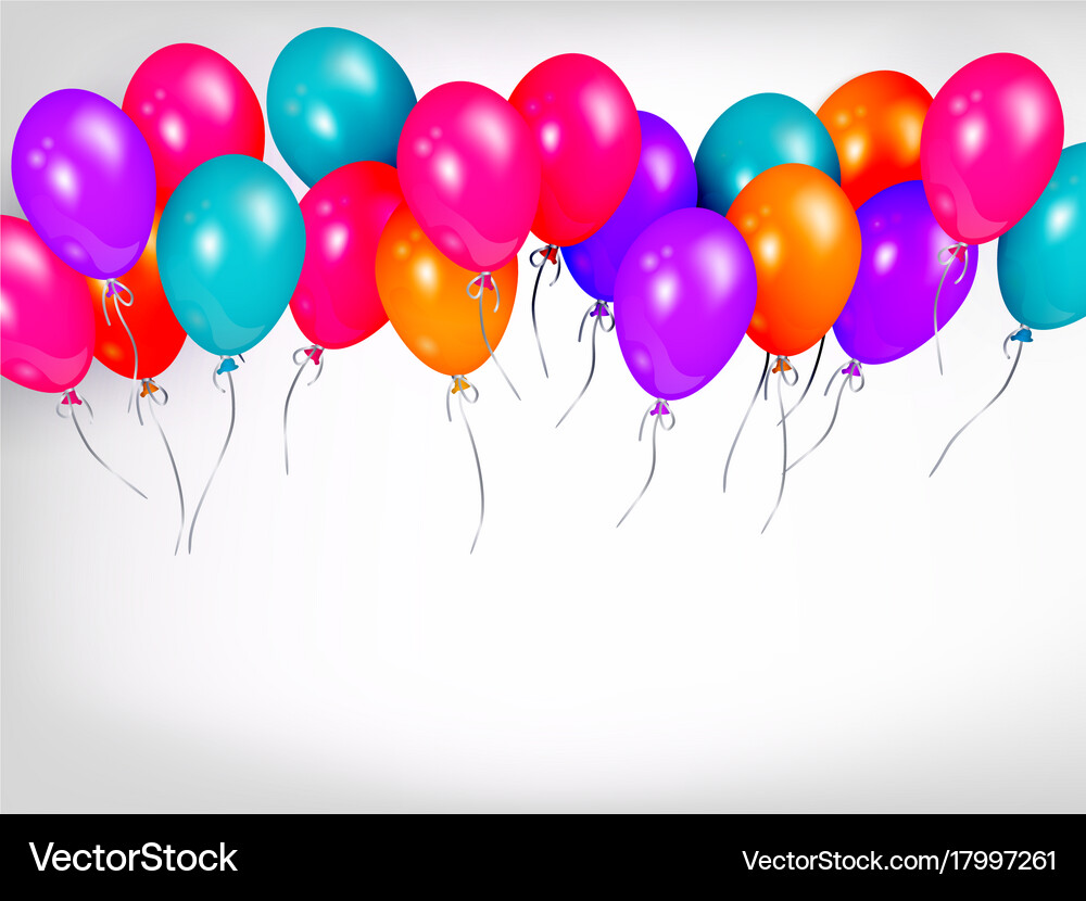 Horizontal line border shiny colorful balloons Vector Image