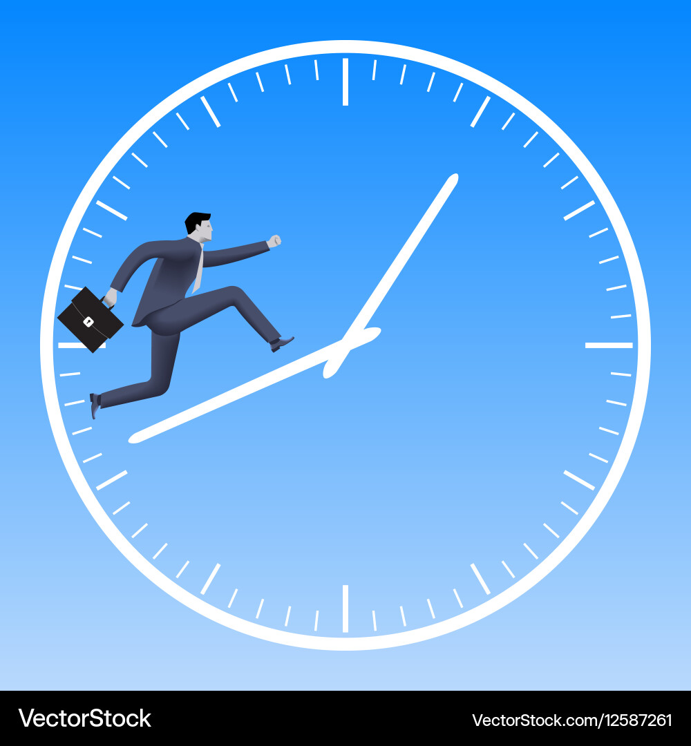 Running up the clock handles business concept Vector Image