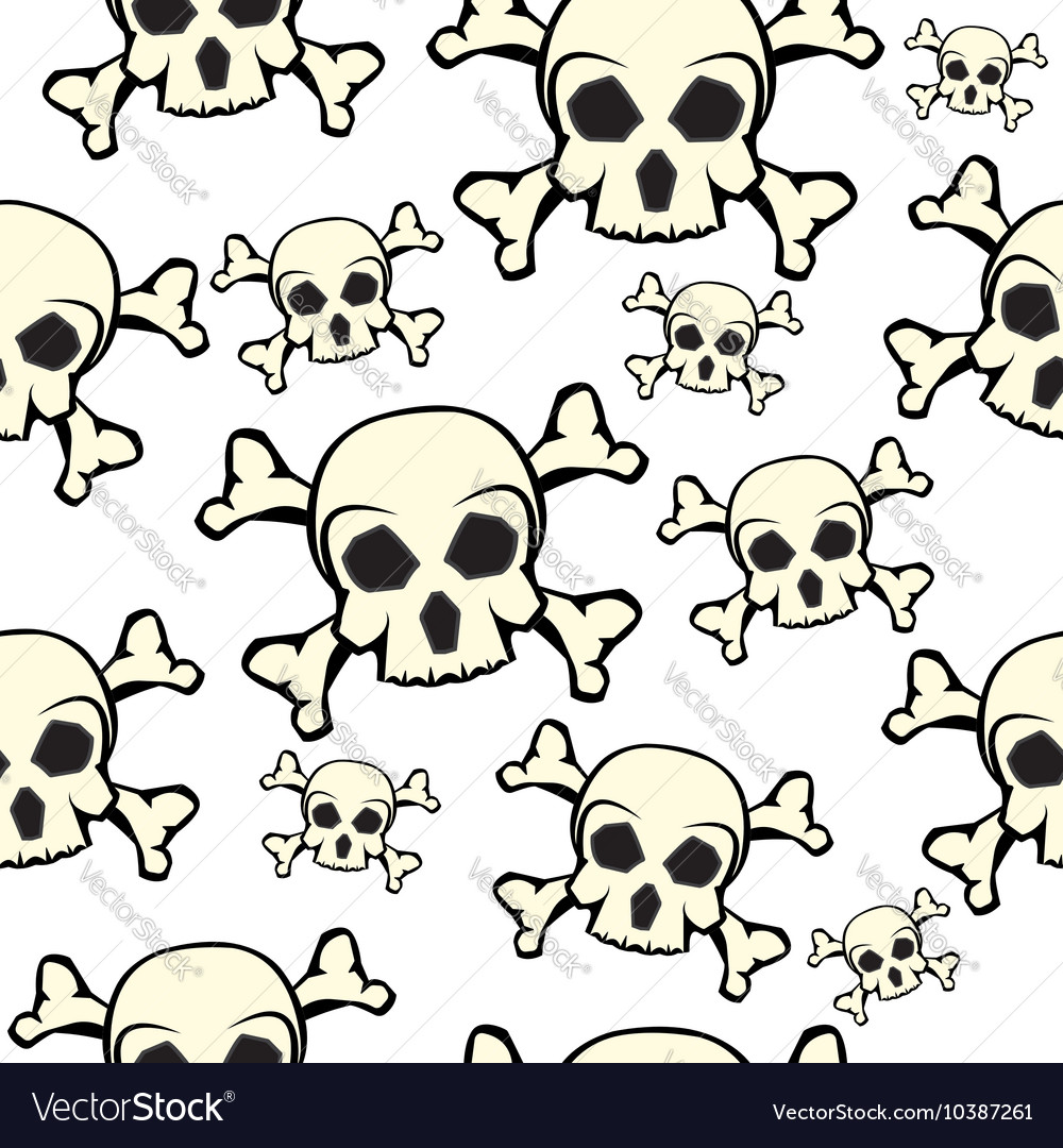 Skull seamless pattern Royalty Free Vector Image