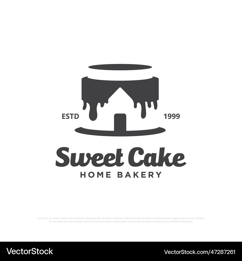 Sweet cake home bakery logo design bakery home Vector Image