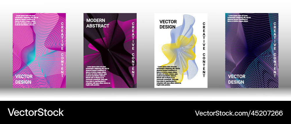 A set of modern abstract covers with abstract Vector Image