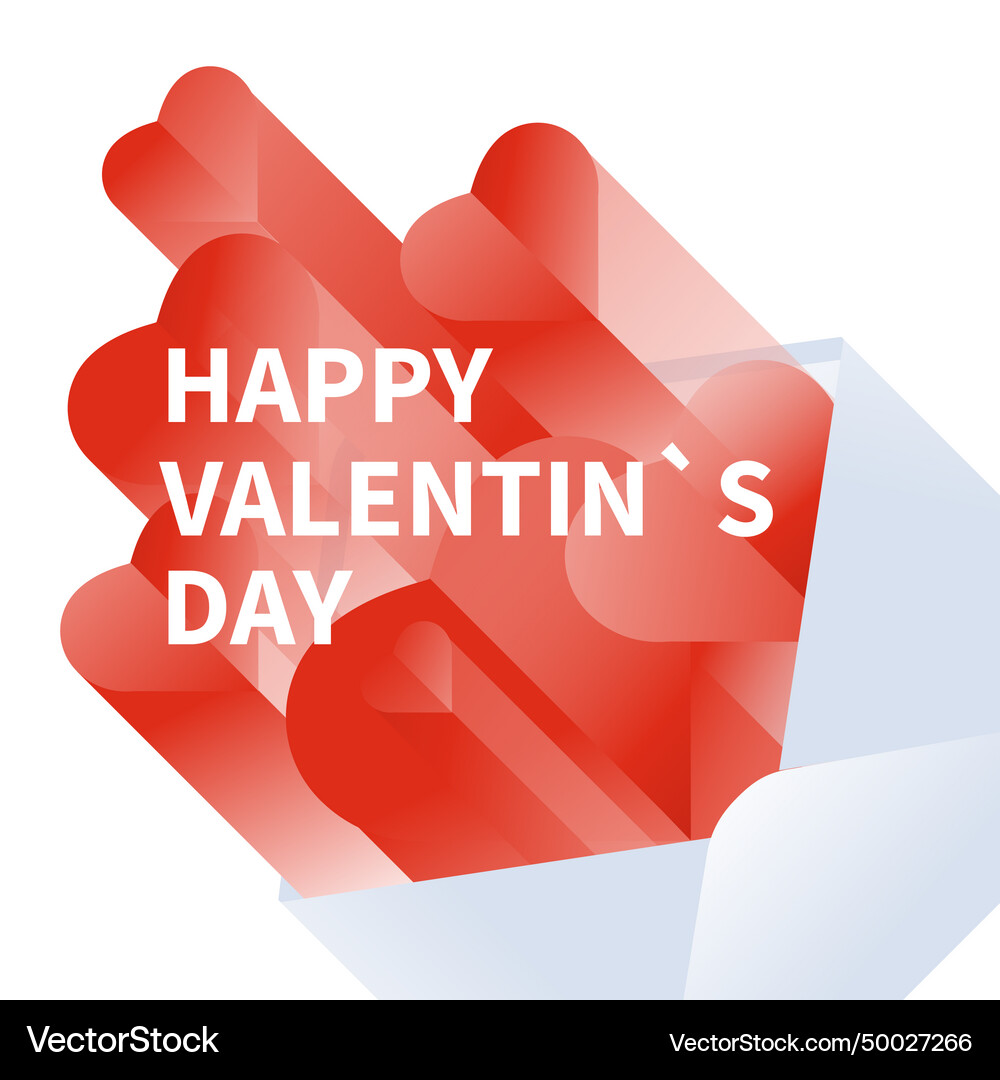 Abstract geometric valentine card design red Vector Image