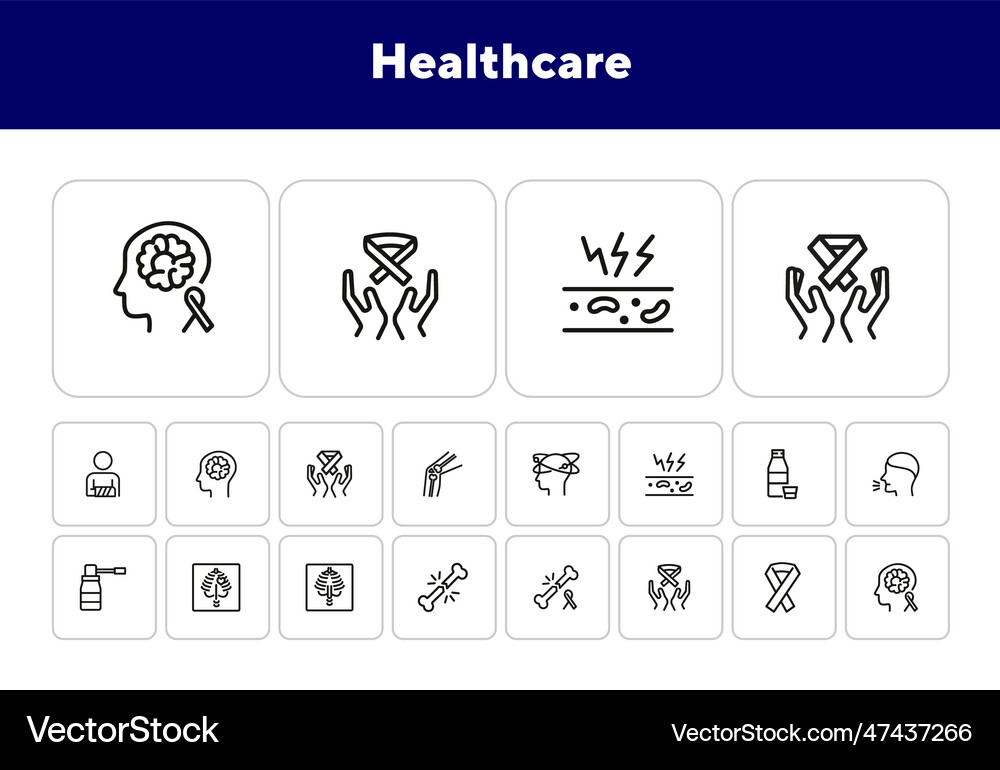 Healthcare line icon set Royalty Free Vector Image