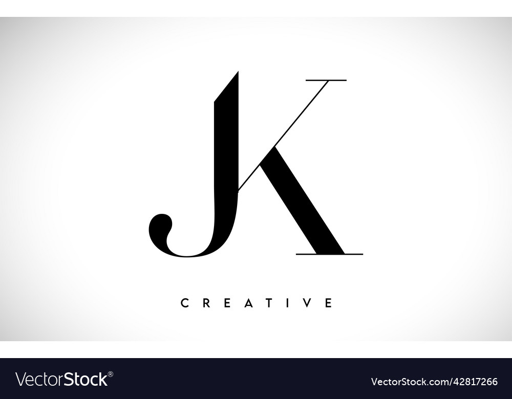 Jk Artistic Letter Logo Design With Serif Font Vector Image
