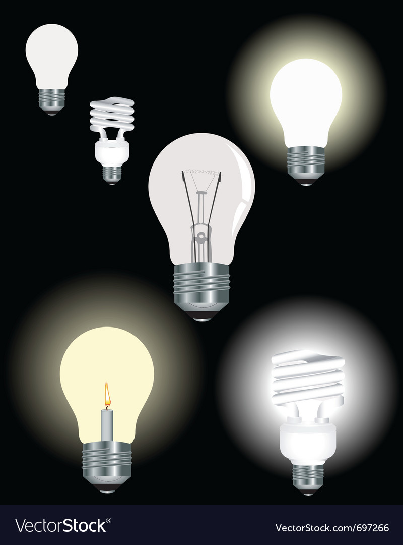 Light bulbs set Royalty Free Vector Image - VectorStock
