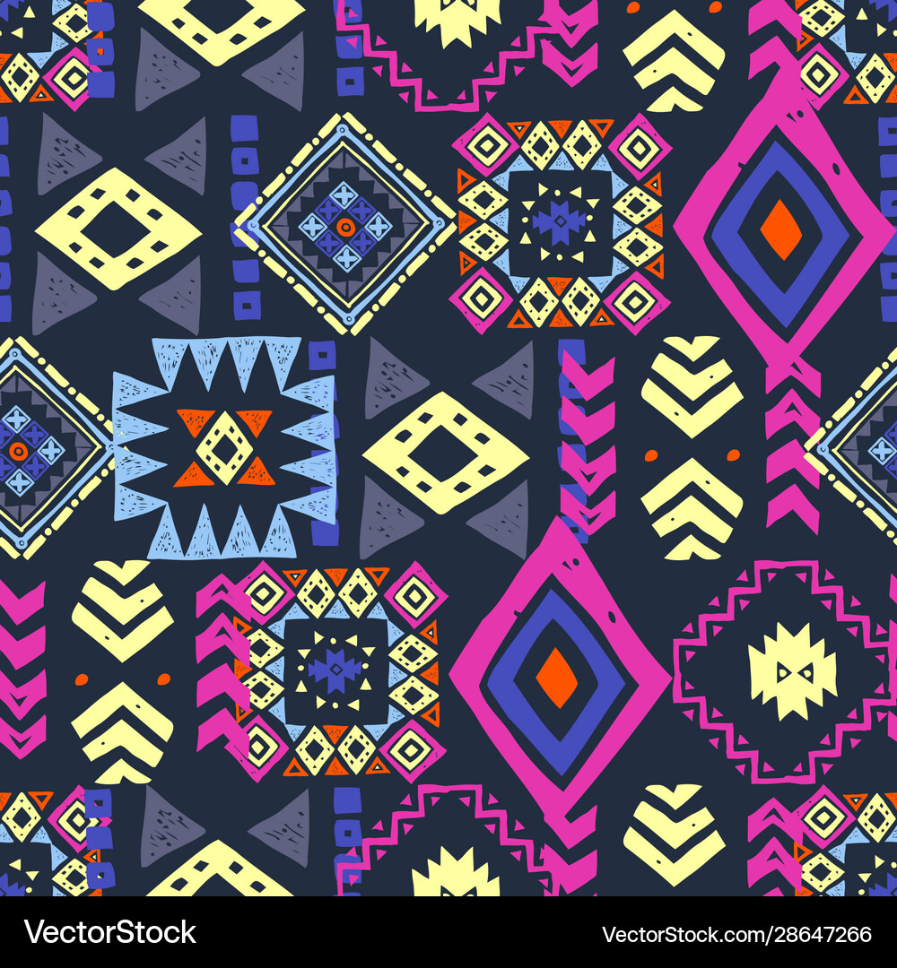 Seamless ethnic pattern tribal abstract Royalty Free Vector