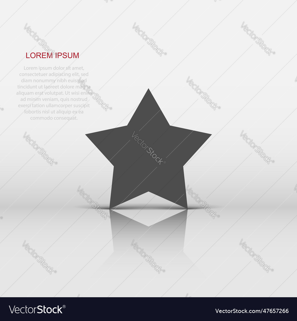 Star icon in flat style shape on white isolated Vector Image