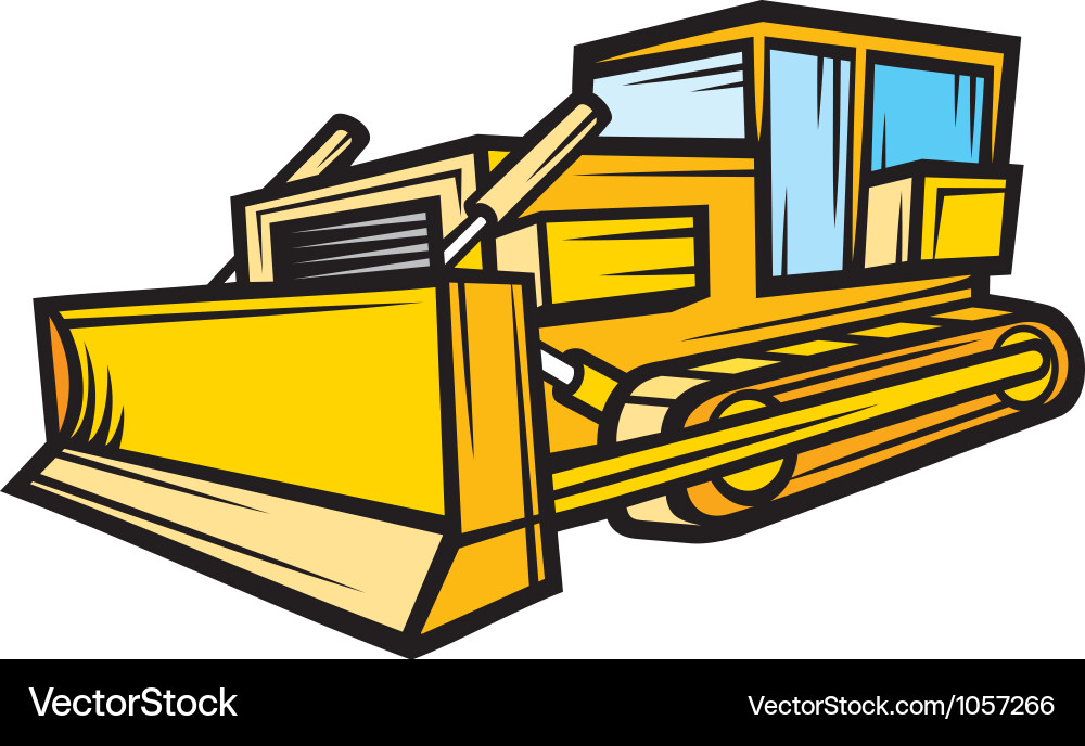 Yellow caterpillar building bulldozer Royalty Free Vector
