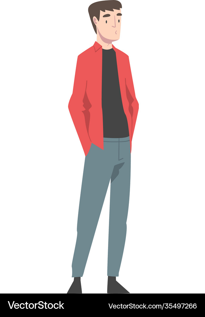 Young man wearing casual clothes standing Vector Image