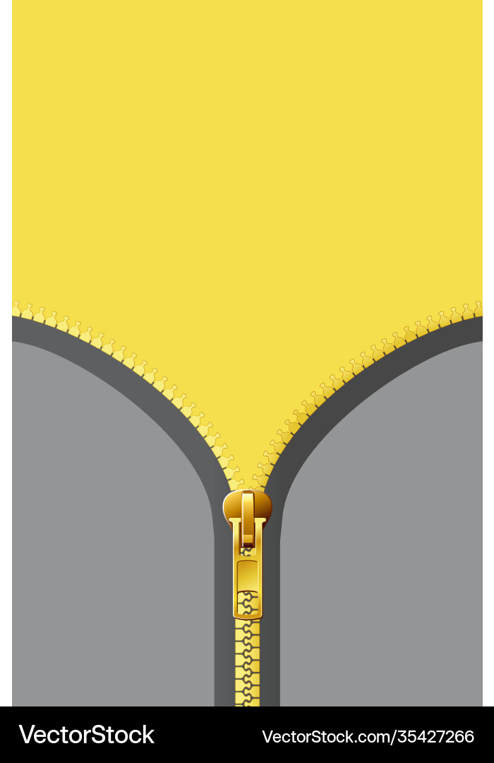 Zipper opening yellow vertical banner copy space Vector Image