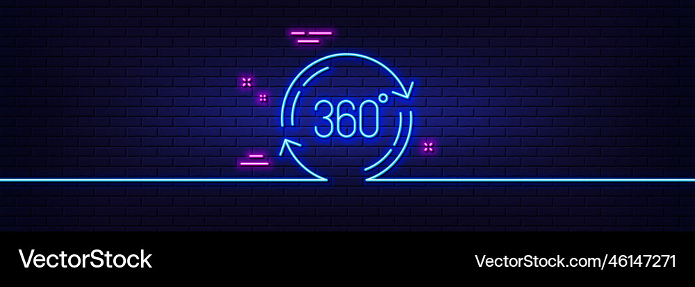 360 degree line icon full rotation sign vr Vector Image