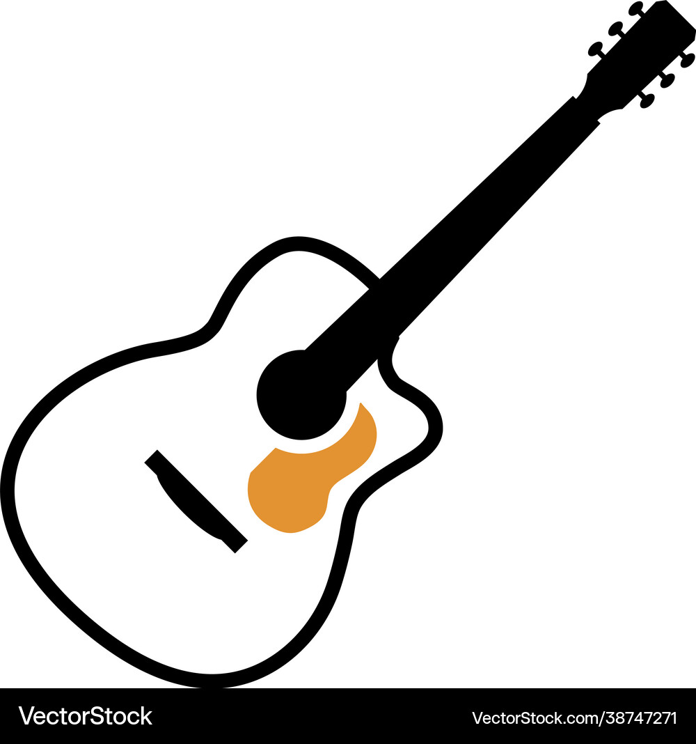 Acoustic guitar icon design template isolated Vector Image