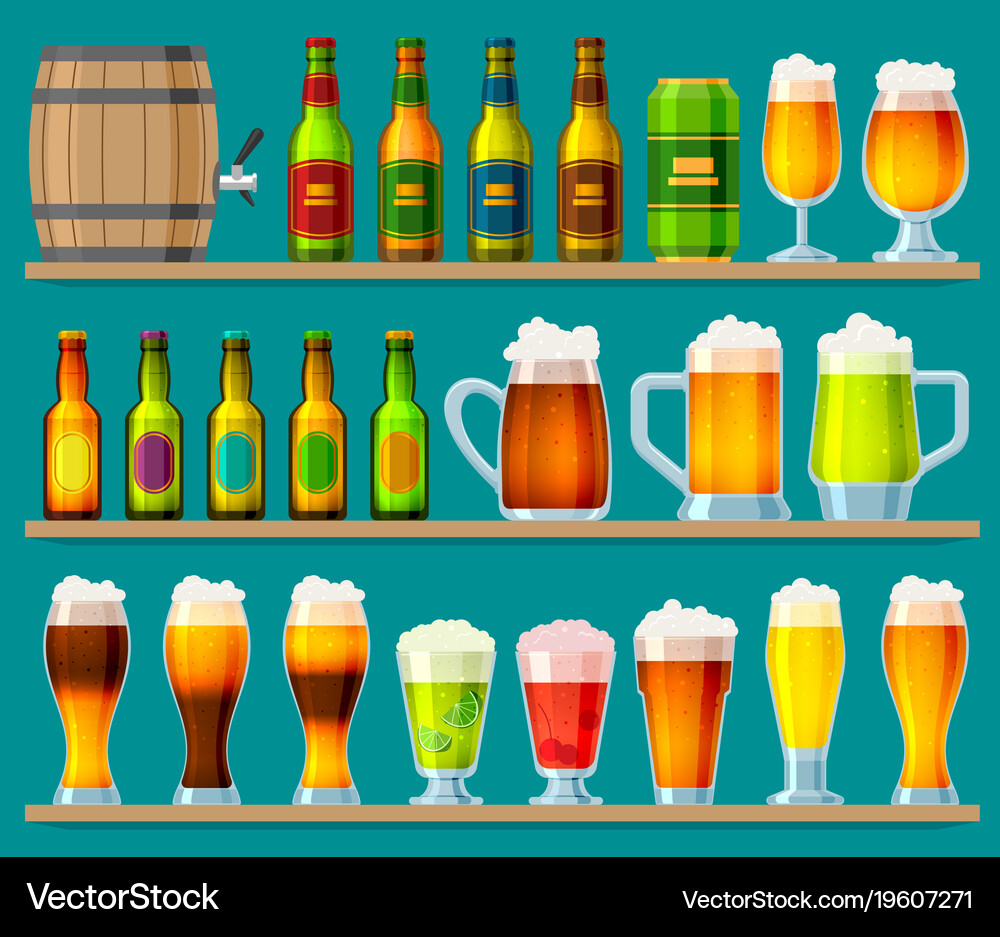 Beer in beerhouse brewery beermug Royalty Free Vector Image