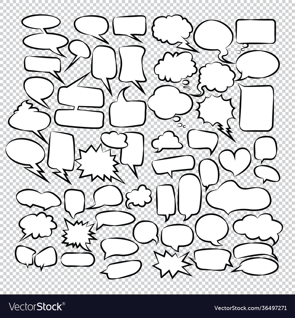 Comic speech bubbles icons collection color Vector Image Comic speech bubbles icons collection color Vector Image