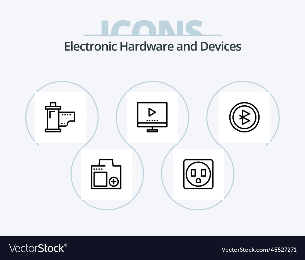 Devices line icon pack 5 icon design equipment Vector Image