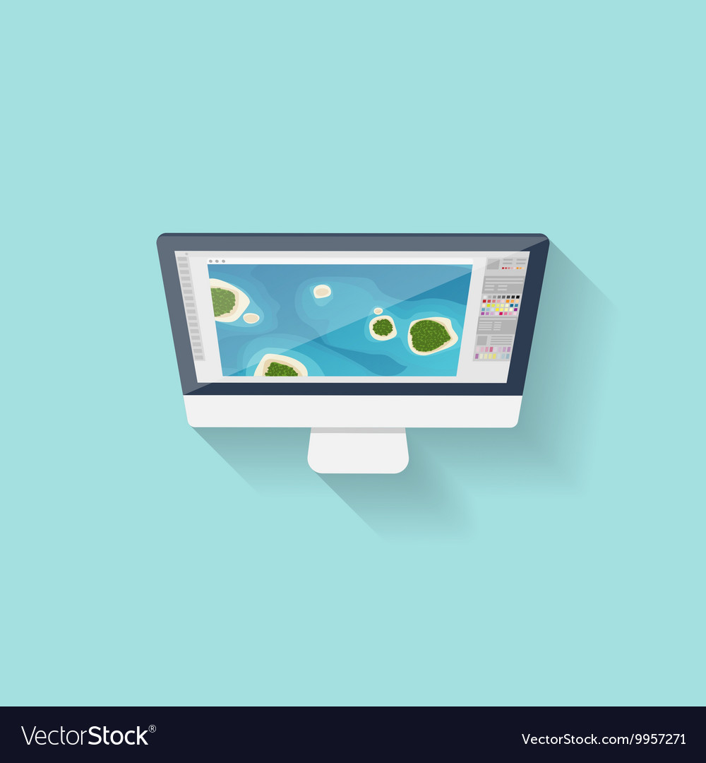 Digital drawing personal computer laptop Vector Image