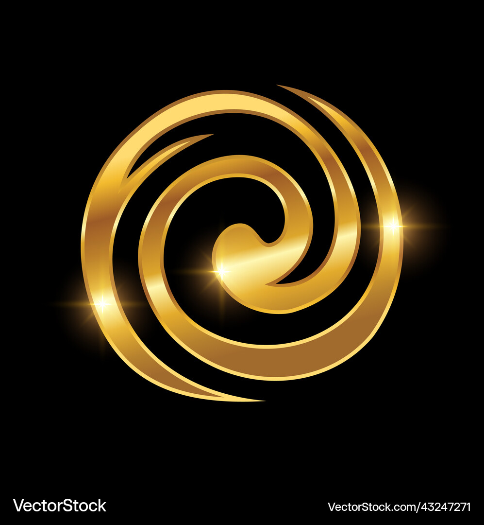 Golden circle logo sign art Royalty Free Vector Image