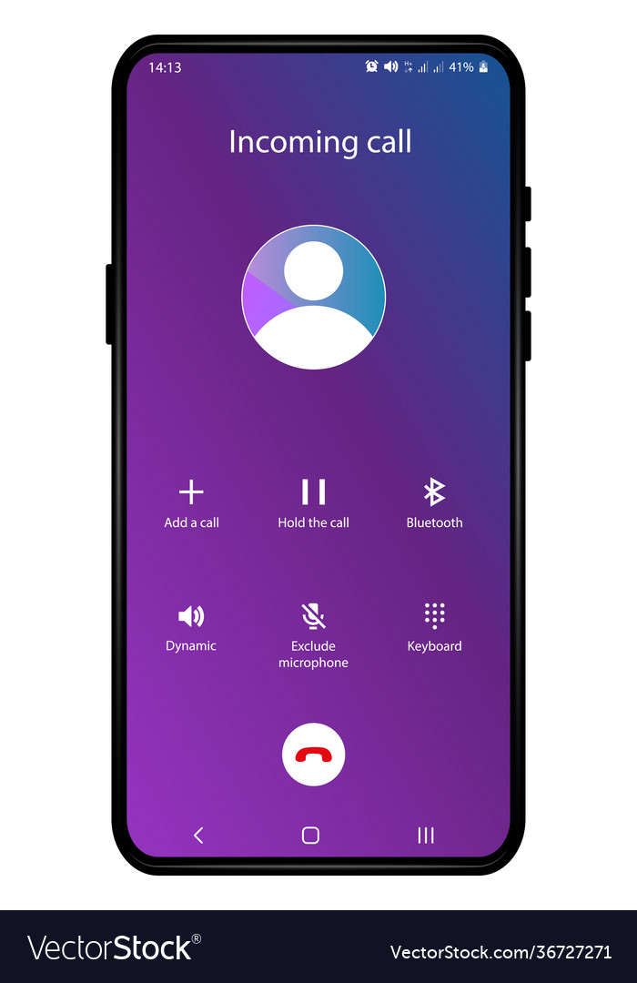 Incoming call recording screen switched keyboard Vector Image Incoming call recording screen switched keyboard Vector Image