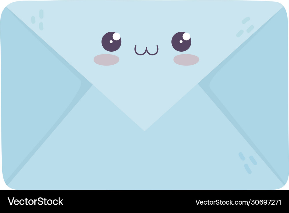 Kawaii envelope message cute cartoon isolated icon