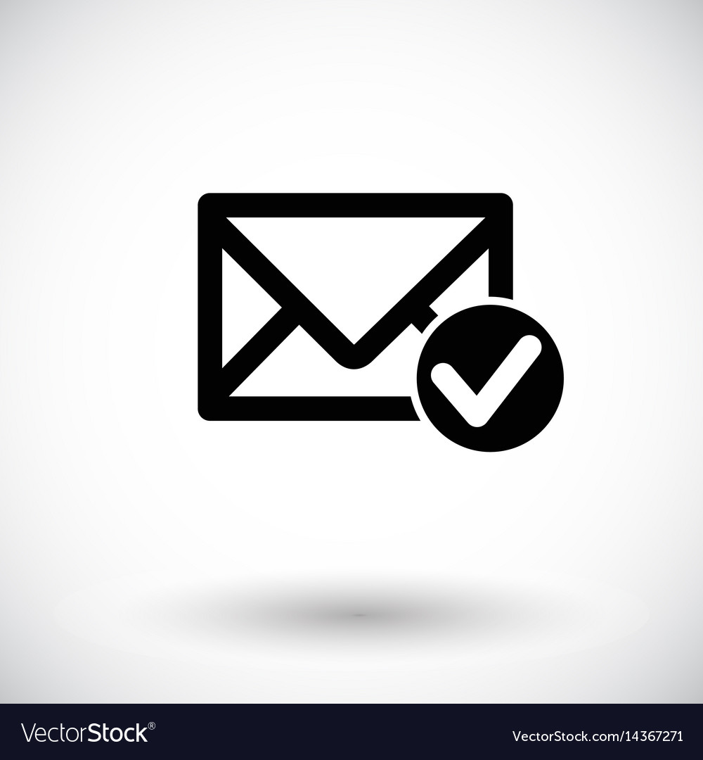 Mail accept flat icon Royalty Free Vector Image