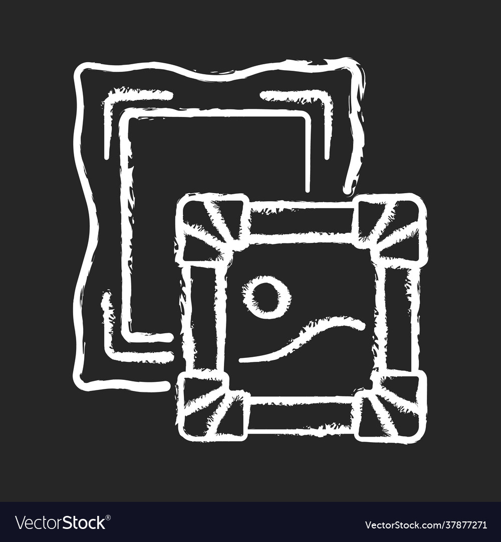 Paintings chalk white icon on black background Vector Image