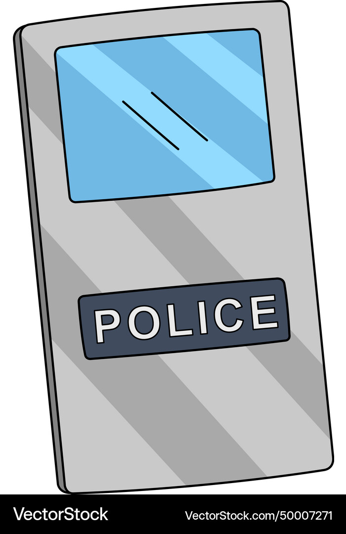 Police riot shield cartoon colored clipart Vector Image