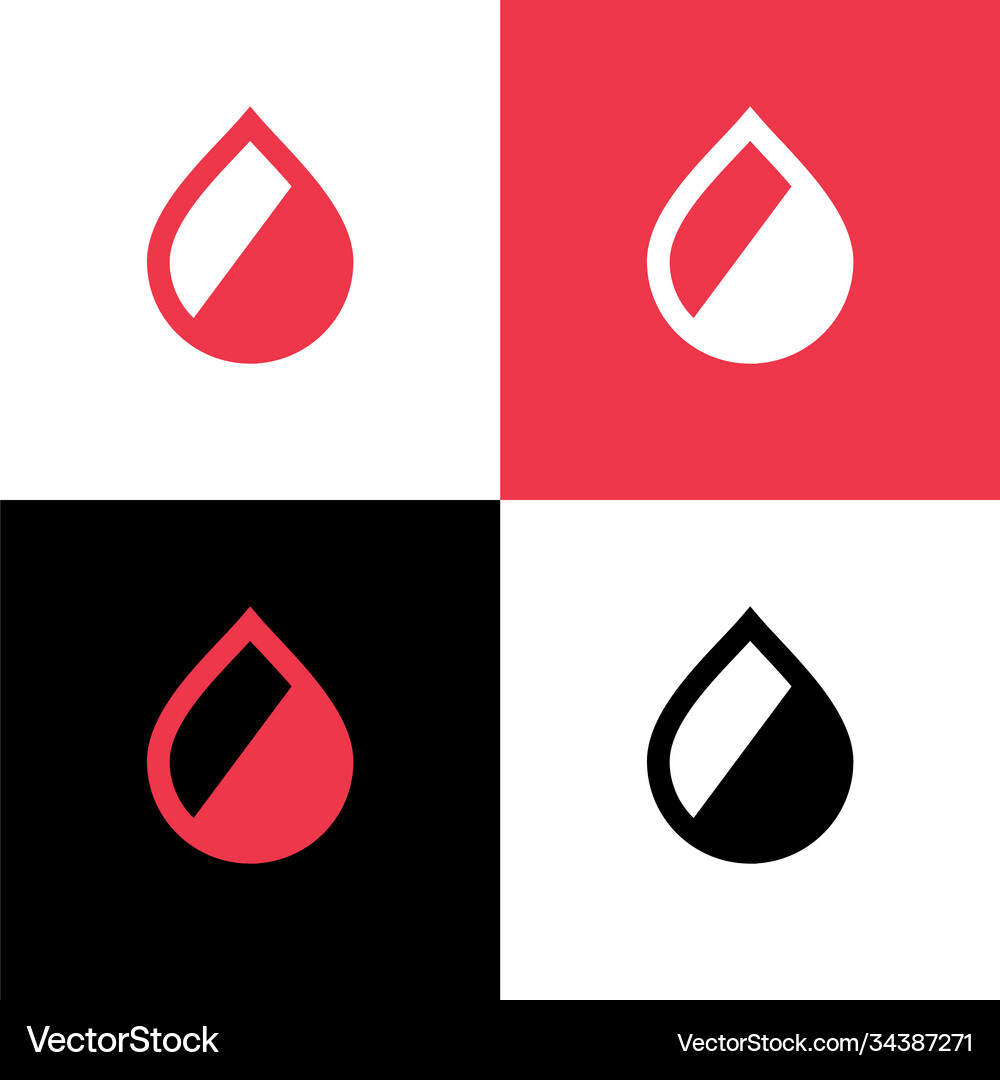 Red blood drop symbol logo icon design Royalty Free Vector