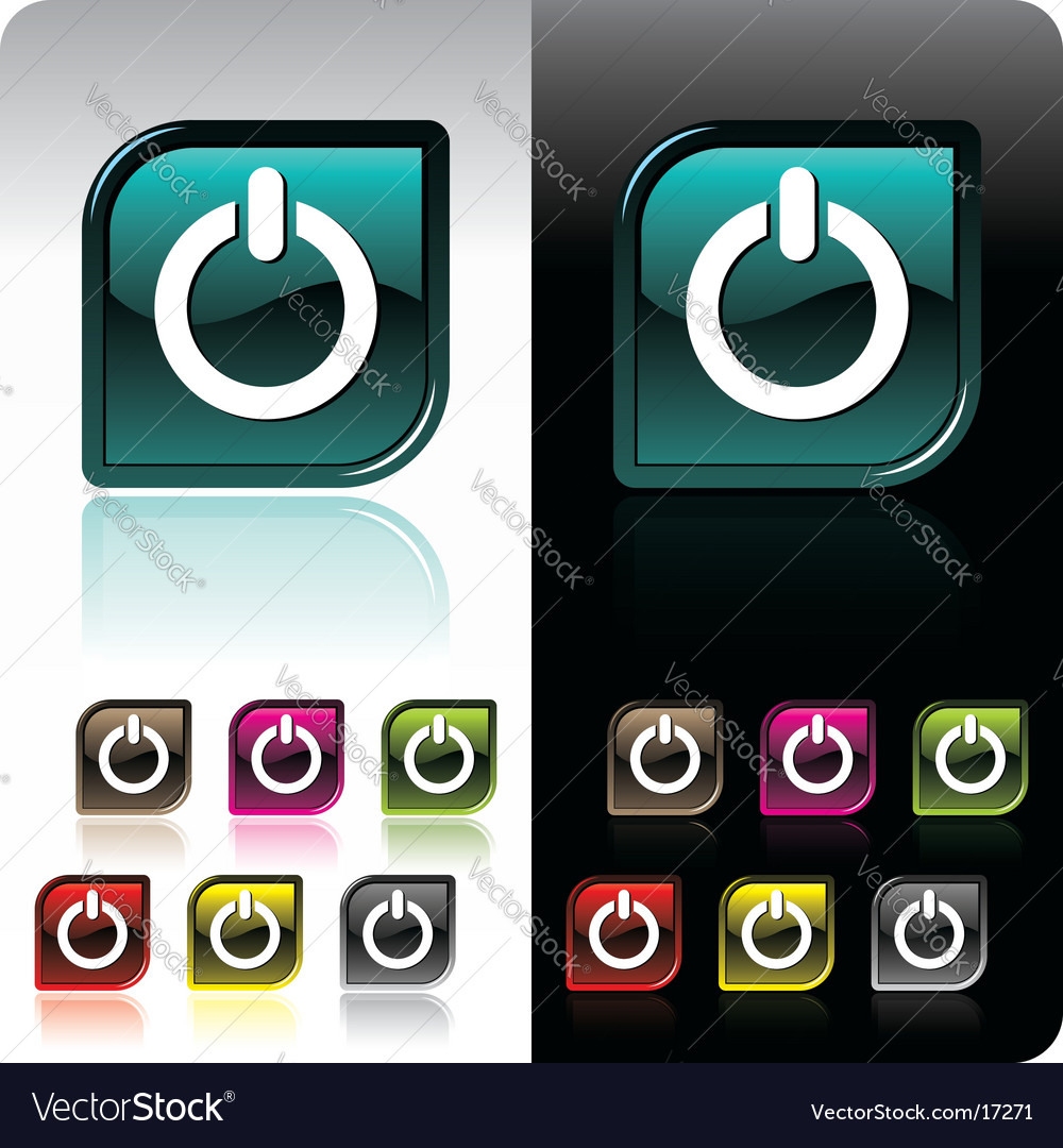Shiny color button set Royalty Free Vector Image