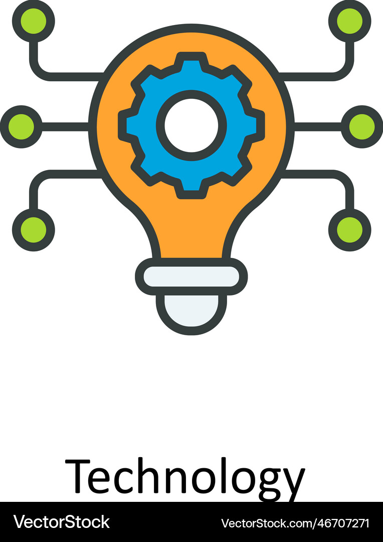 Technology fill outline icons simple sto Vector Image