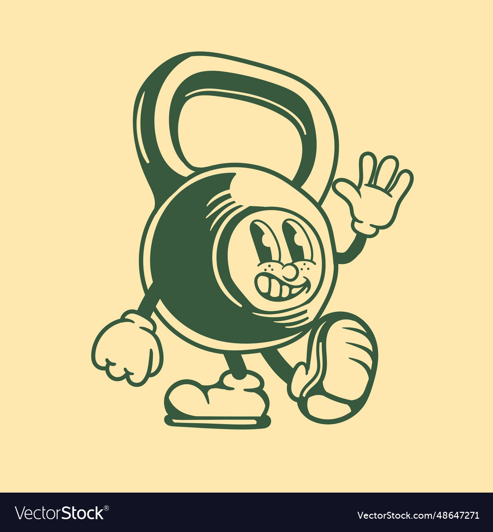 Vintage character design of dumbbell Royalty Free Vector
