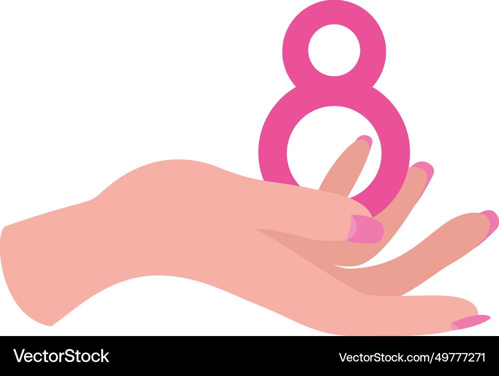 Womens day female hand Royalty Free Vector Image
