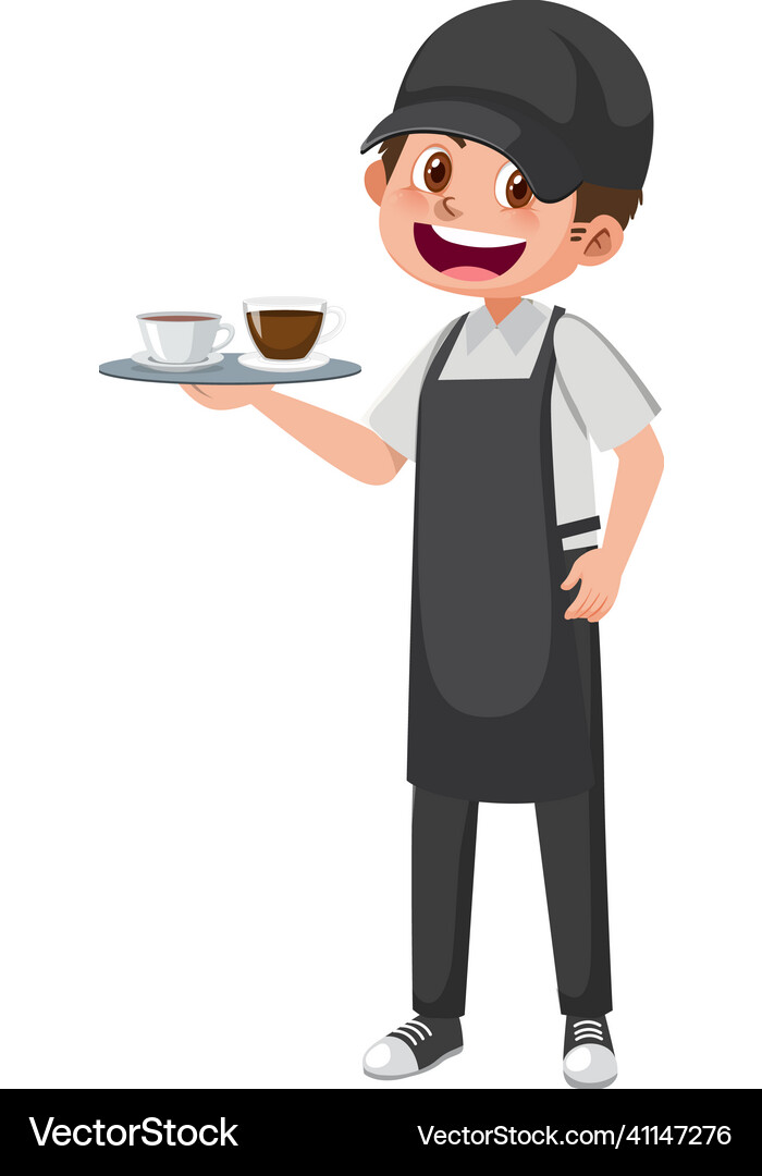 A coffee man cartoon character on white background