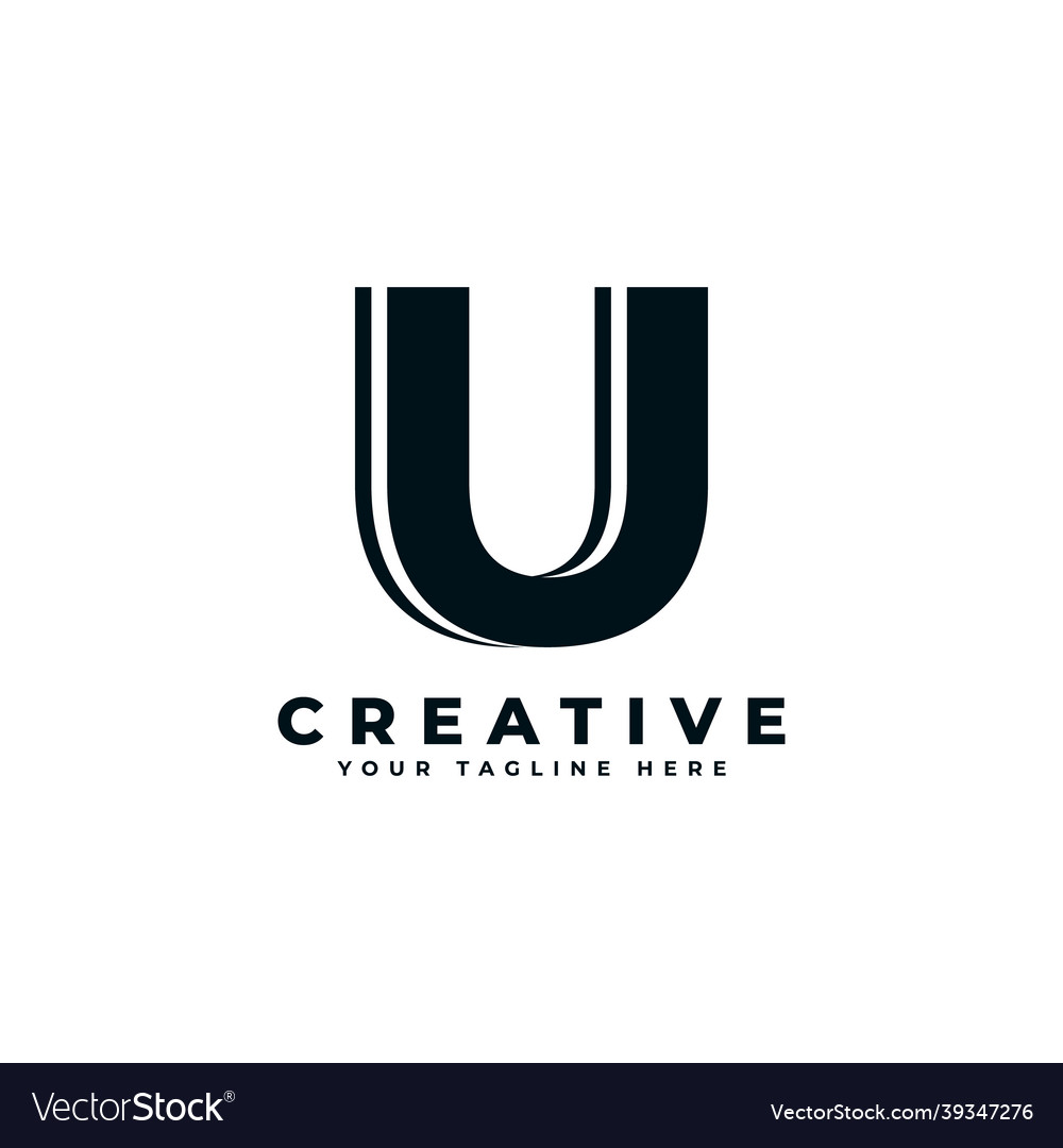 Creative initial letter u logo design usable Vector Image