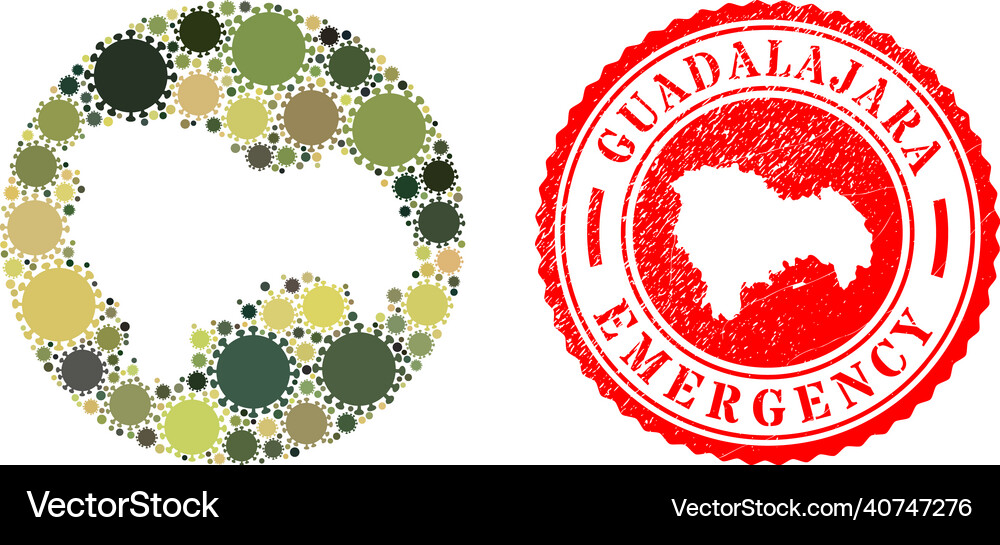 Emergency watermark stamp and covid infection Vector Image