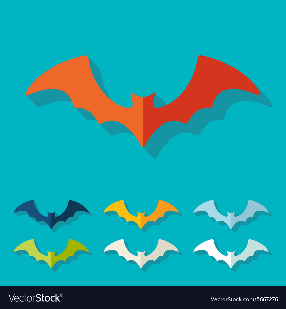 Flat design bat Royalty Free Vector Image - VectorStock