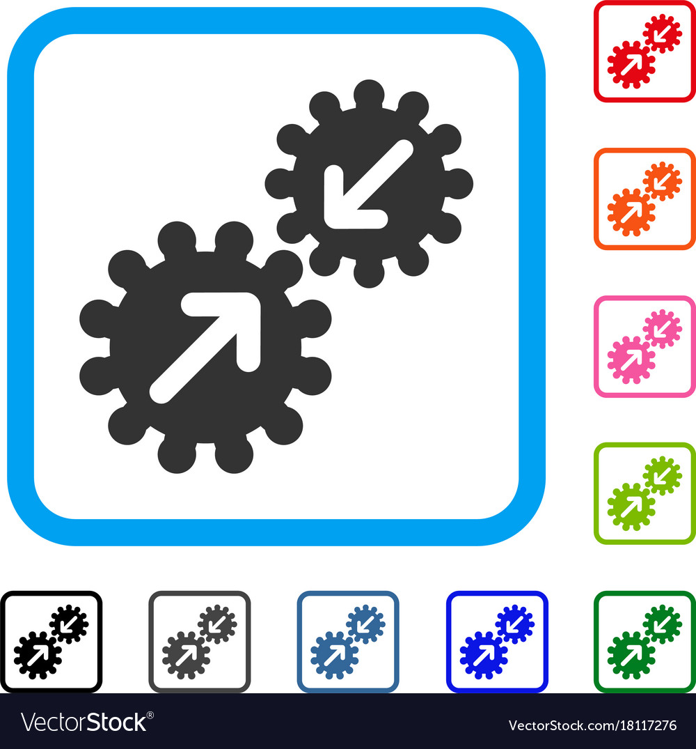 Integration gears framed icon Royalty Free Vector Image Integration gears framed icon Royalty Free Vector Image