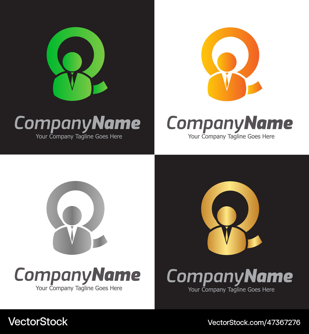 Letter q logo template colorful q Royalty Free Vector Image