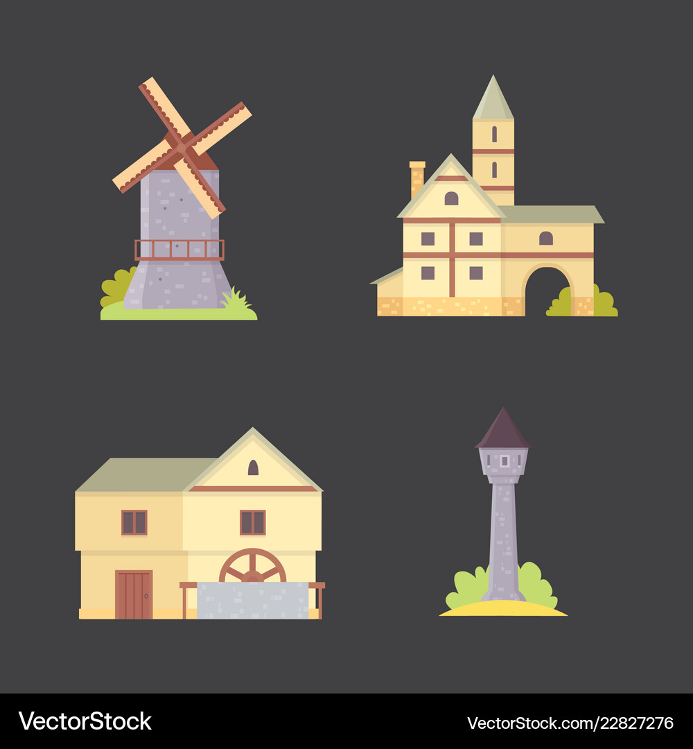 Old castle europe palace building Royalty Free Vector Image