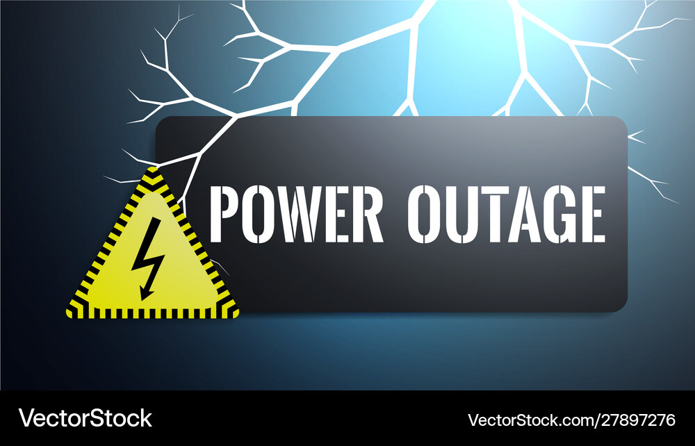Power outage banner electricity sign text Vector Image