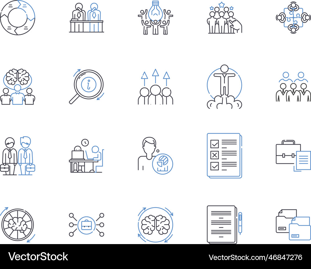 Production planning line icons collection Vector Image