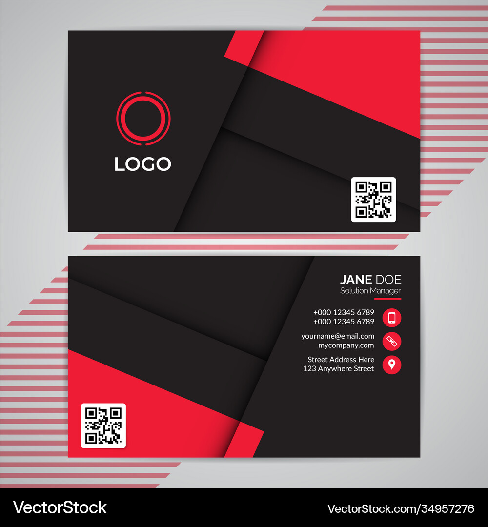 Red abstract geometric modern simple business id Vector Image