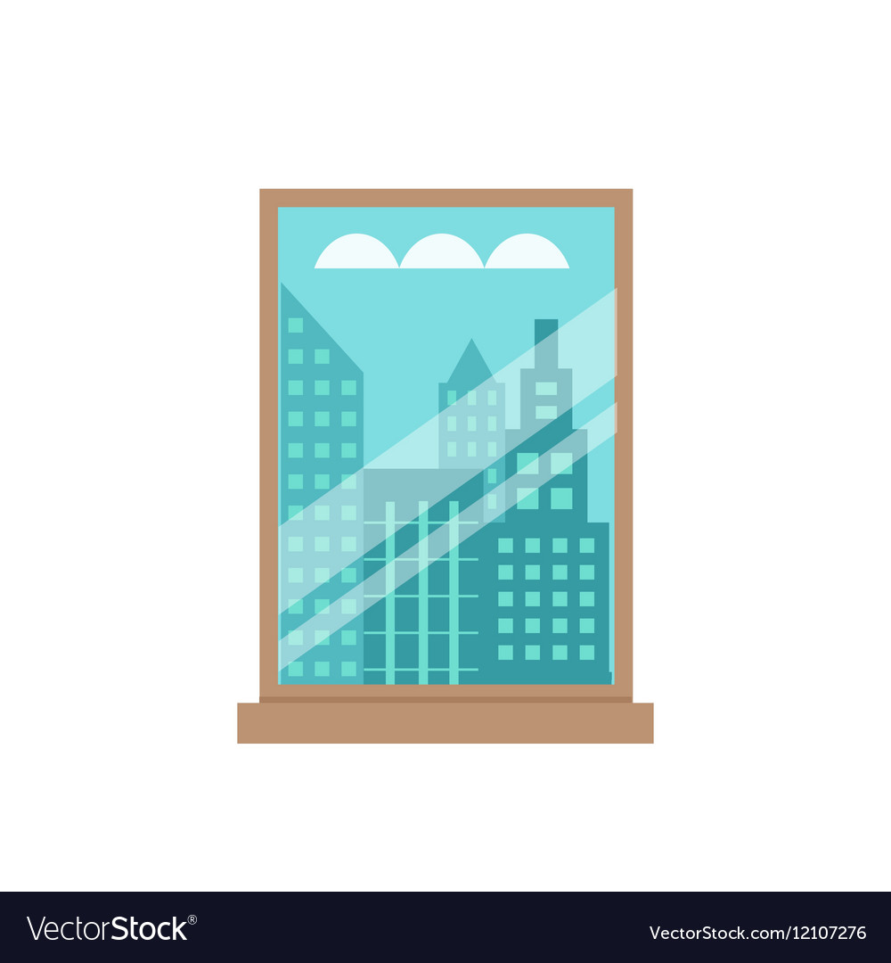 Room window flat Royalty Free Vector Image - VectorStock