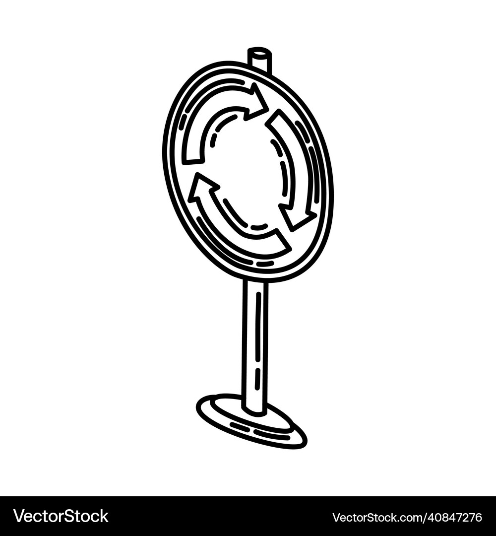 Roundabout icon doodle hand drawn or outline icon Vector Image